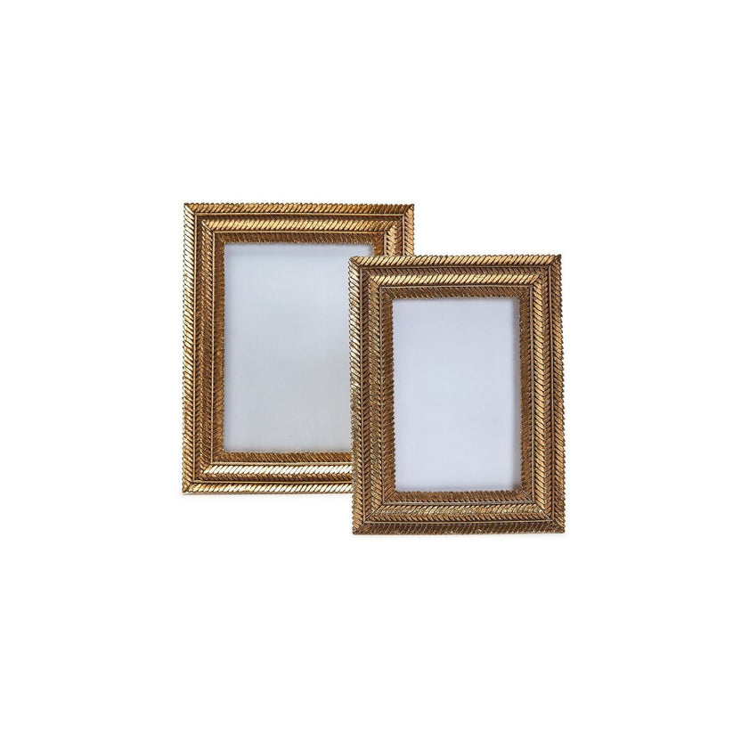 Brass Leaf Border Frame - Set of 2 | Brooke & Lou