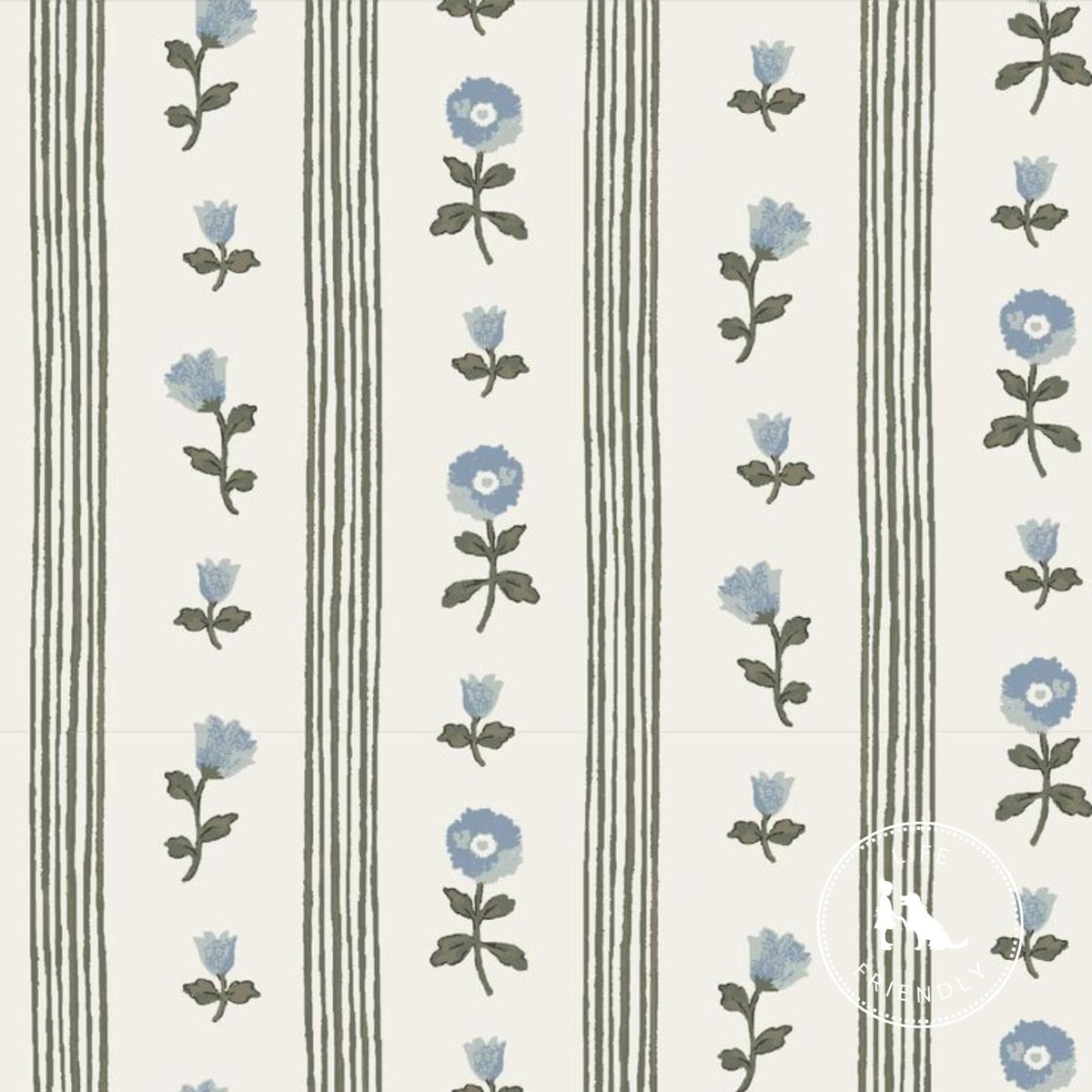 Ruthie Stripe Fabric in Blue | Brooke & Lou