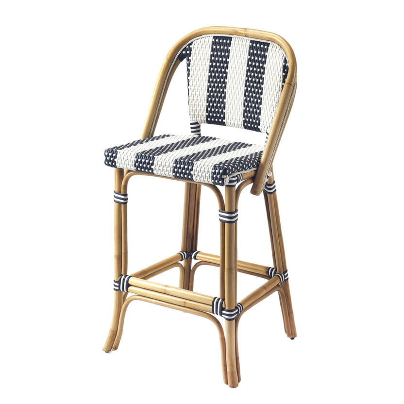 Cabana Stripe Counter Stool in Navy | Brooke & Lou